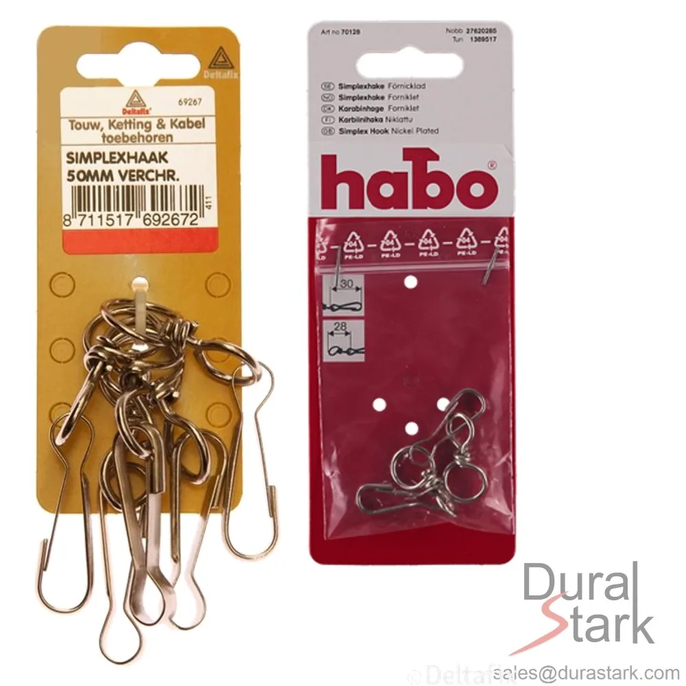 Simplex Haken Mit Wirbel Stahl Vernickelt Snap Hook - Durastark Marine Hardware