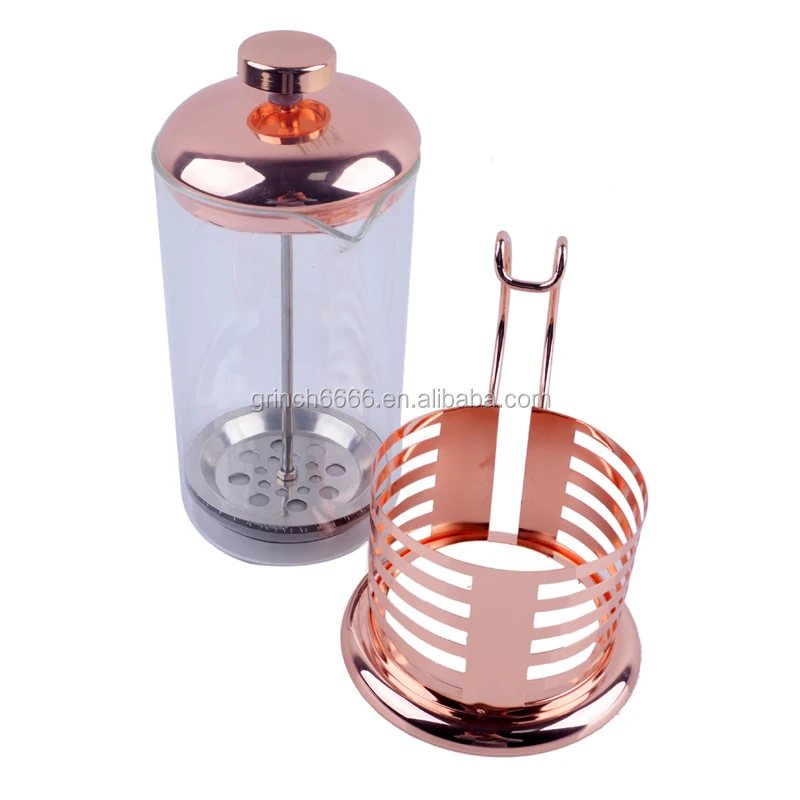 Rose Copper Coffee Plunger Pot,Electric Copper French Press 34 Oz - Buy ...