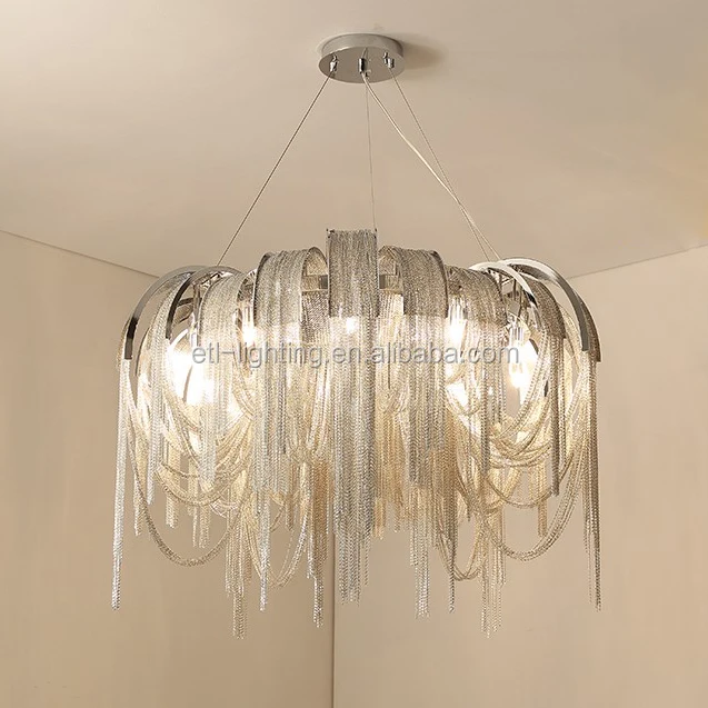 Modern Tunnel Silver Aluminum Chain Lighting Chandelier Etl82144 - Buy ...