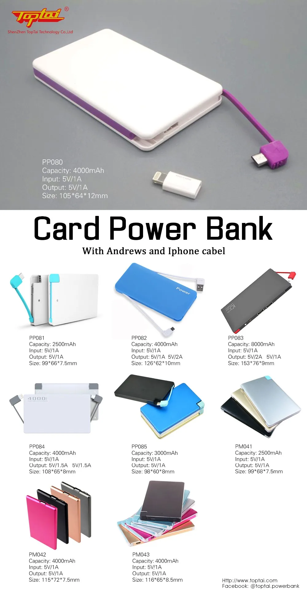 Ultra Slim Credit Card Power Bank 2500mah With Cable Polymer External ...