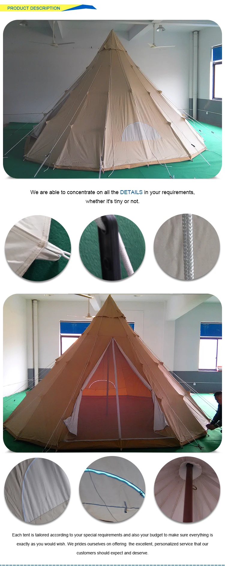 Waterproof Canvas Single Pole Tipi Tent - Buy Tent,Cotton Canvas Tipi ...