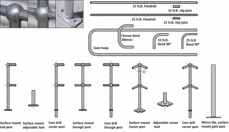 Industry Standard Handrail Stainless Steel Ball Rail Stanchions For ...