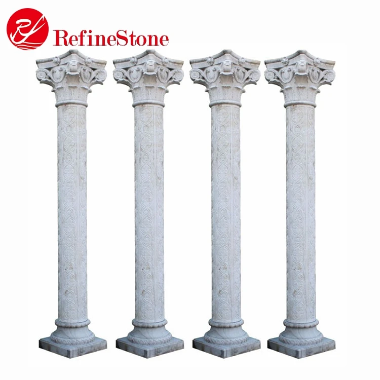 Roman Big White Marble Stone Gate Pillar Design,Marble Stone Home Decor ...