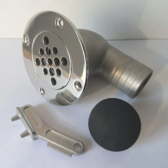 Marine 316 Stainless Steel Boat Deck Drain Scupper Key & Ball for Yacht