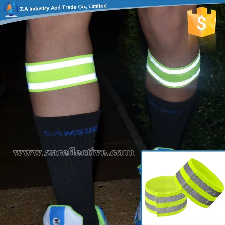 Fluorescent Green Elastic Reflective Arm Band Reflective Bands For ...