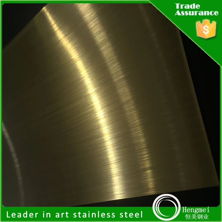 Champagne Gold Ti-coating Color Hairline Stainless Steel Sheet For Wall ...