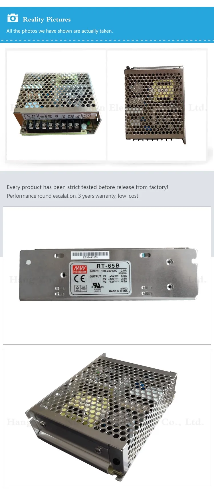 Mean well 65W 三路输出 led 电源 RT-65B 5V 12 V-12 V 电源| Alibaba.com