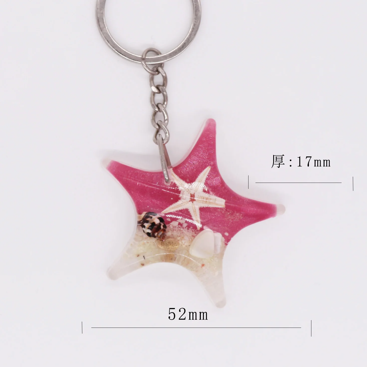 Wholesale Cute Real Starfish Beach Keychains with Sea Snails