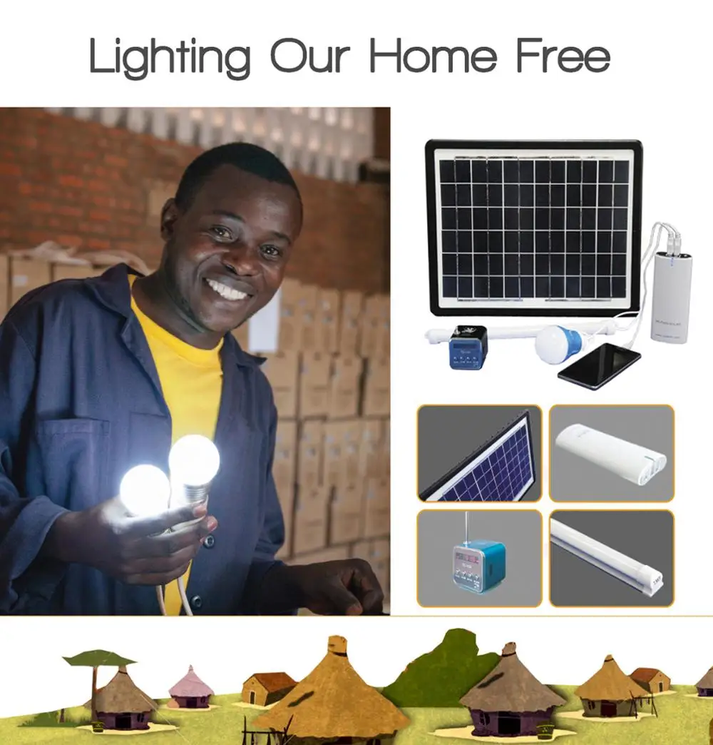 Portable Off-grid Mini Home Solar Panel Power System 10w Solar Light ...
