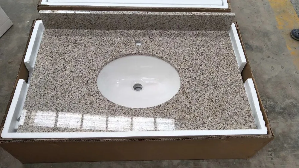 Natural Granite Countertop With Integrated Sink - Buy Countertop Basin ...