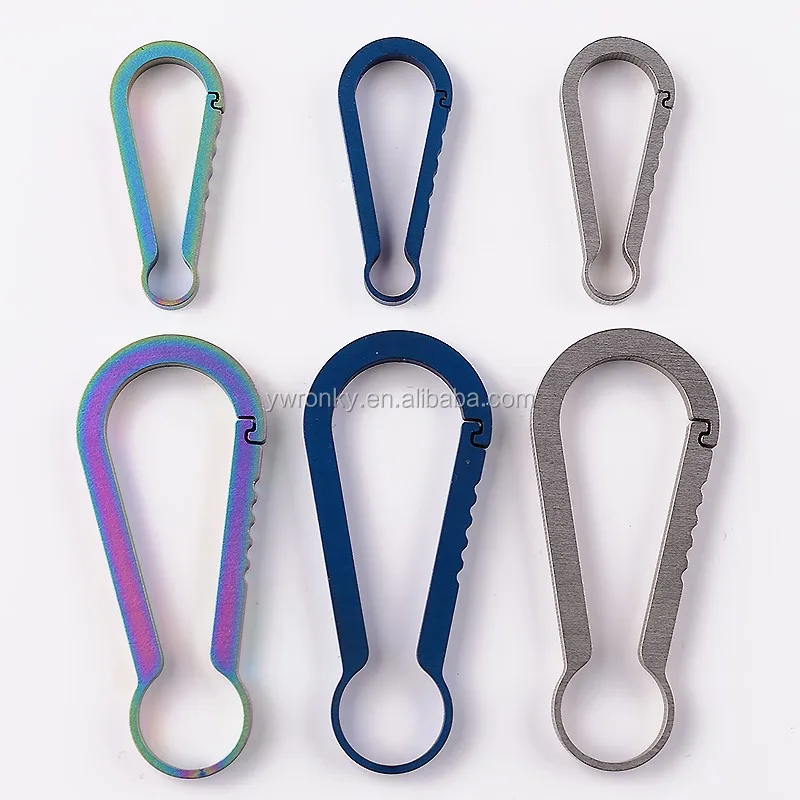 Little Metal Titanium Hook Belt Loop Carabiner Keychain Clip For ...