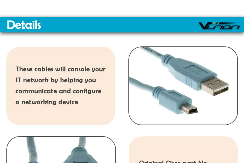 USB Console Cable A to Mini-B, 5ft (1.5m) for Cisco Routers - Reliable ...