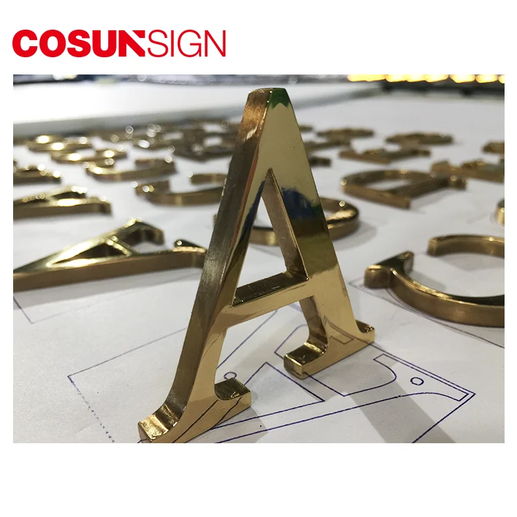 Famous Brass Logo Solid Letters - Durable & Customizable