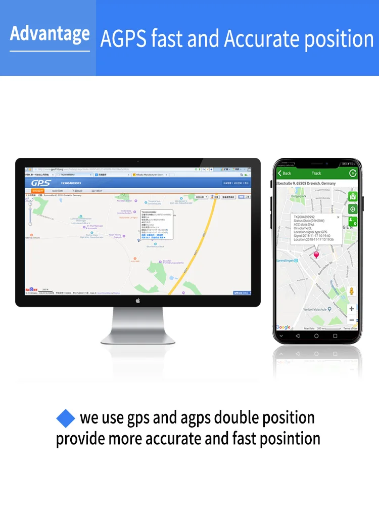 DAGPS 3G Gps Tracker for Pet TK203 with Move Alarm/geo-fence