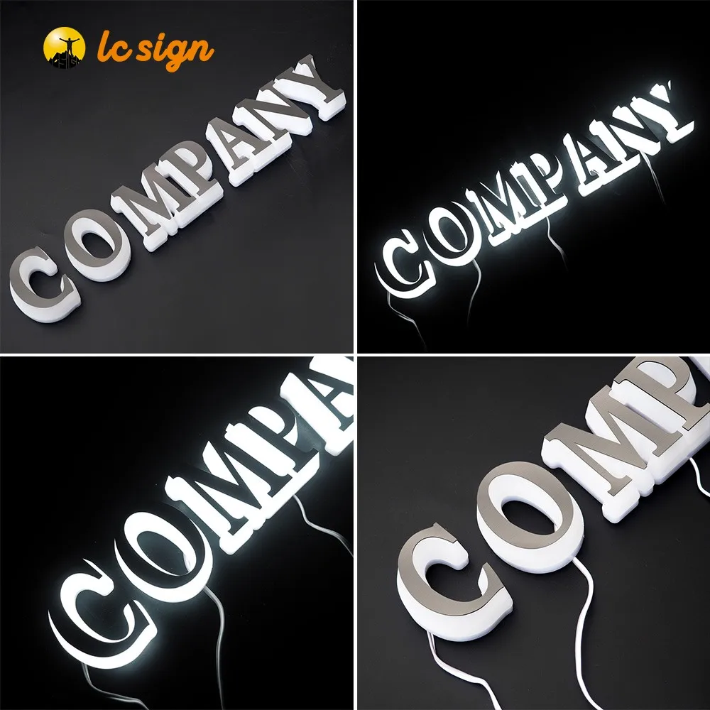 Led Acrylic Edge Light Channel Letters Outdoor 3d Back Lit Led Signage ...