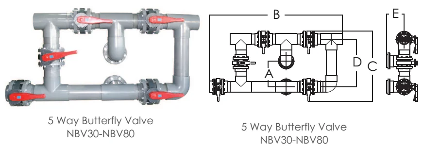 Swimming Pool 5 Way Flange Valve For Commercial Filter - Buy Swimming ...