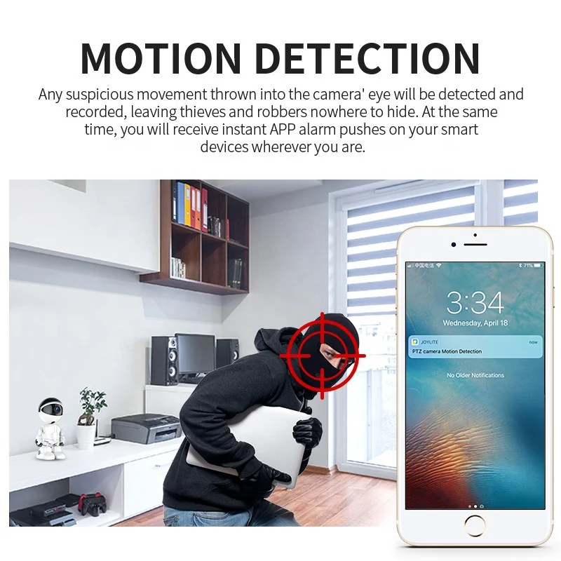 AI Motion Tracking CCTV Smart Home Security 1080P Robot WIFI IP Camera ...