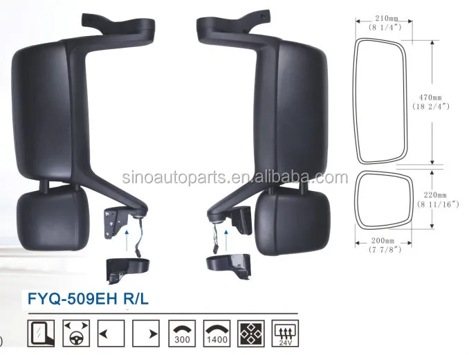 Espejo retrovisor lateral para VOLVO FH12, 20567649, 20567651, 20455981 ...