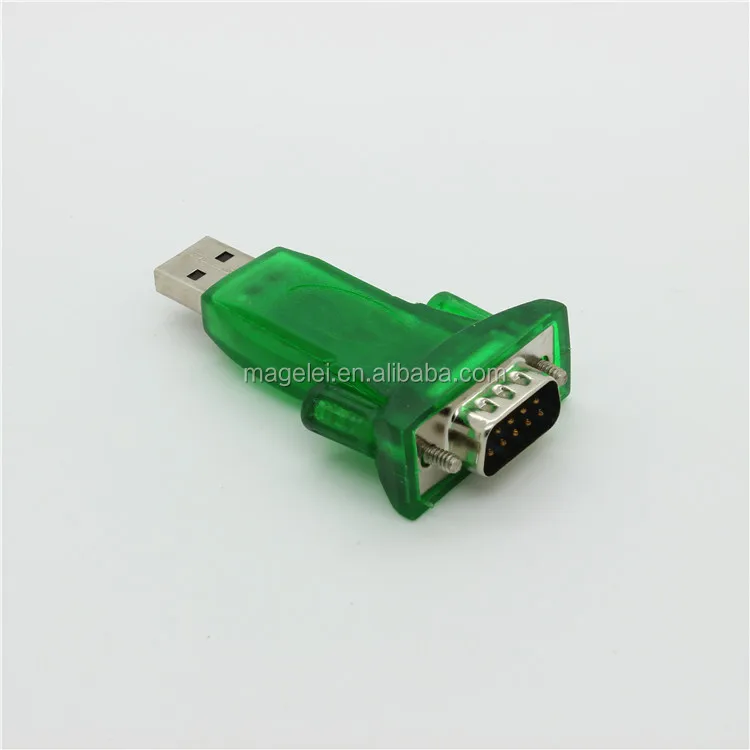 Transparent Green USB 2.0 to RS232 DB9 Adapter for Computer - OEM