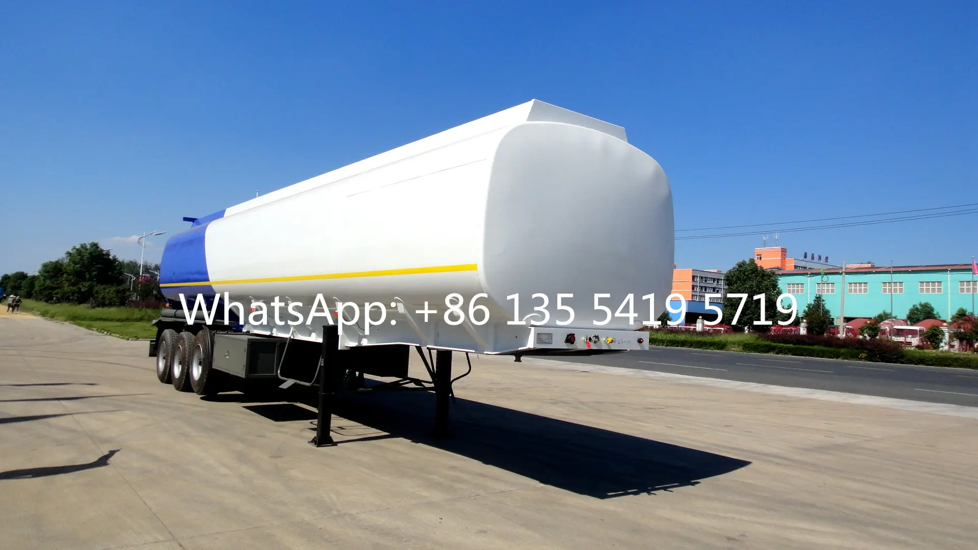 Three Axle 42m3 Oil Tanker Trailers 40000 Liters Fuel Tank Semi Trailer ...