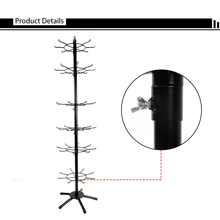 6 Tiers Spinner Display Rack Rotating Key Chain Display Stand Floor ...