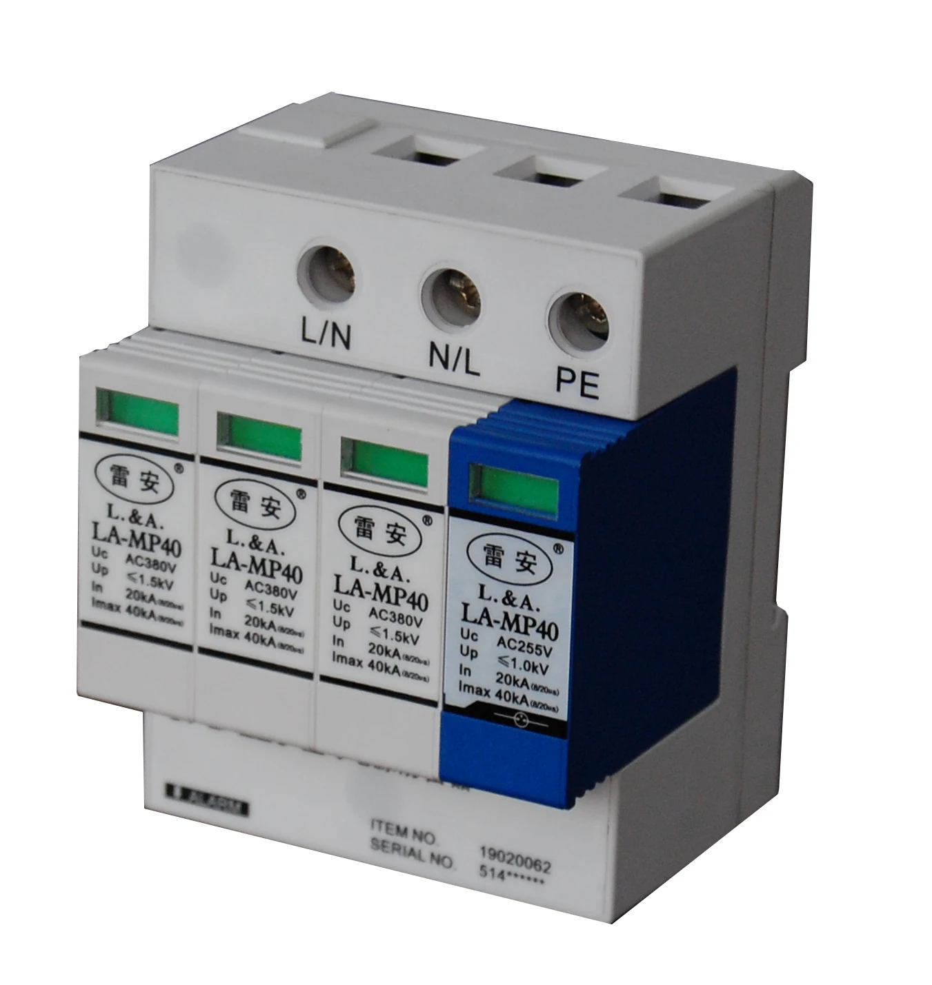 Class 2 Type 2 Three Phase 40ka 4 Pole AC SPD from Chengdu