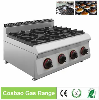 Table Top 4 Burner Commercial Kitchen Gas Cooking Range - Buy 4 Burner ...