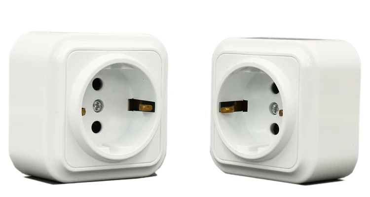 European Type Schuko Socket 2 Round Feet Color Surface Mounted Switches ...