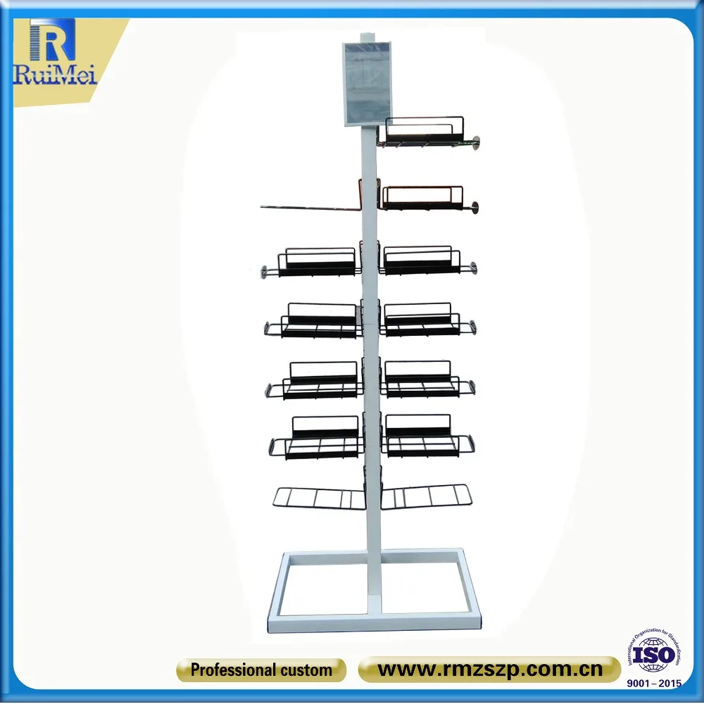 Customized Multi-tier Metal Floor Standing Safety Helmet Display Stand ...