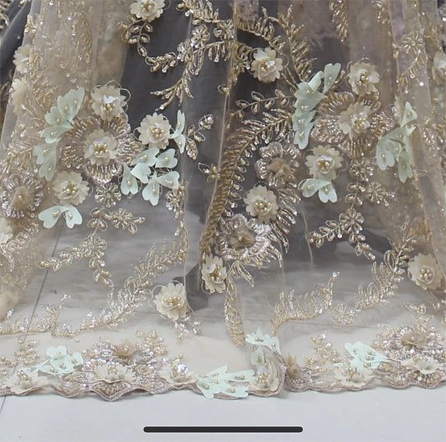 Wholesale Luxury 3d Handwork Seashell Bead Flower Embroidered Design ...