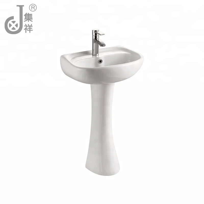 Oem Slim Ceramic Hand Wash Basin Full Pedestal Ceramic Sanitary Floor ...
