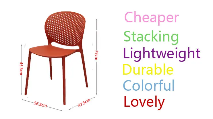 China Back Breathable Colorful Dining Stackable Plastic Chairs - Buy ...
