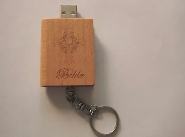 Can Customize LOGO Wooden Bible USB FLASH DRIVE Real Capacity Pen Drive ...
