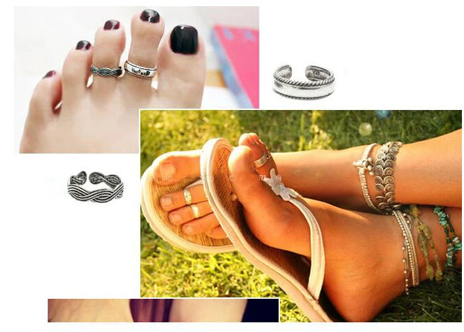 Fashionable Finger Ring Multi Designs Foot Ring Antique Silver Fancy ...