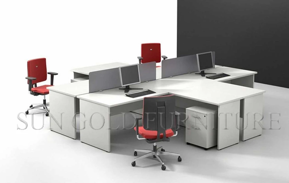 Simple Design 3 Person Office Workstation Call Center Open Office Desk ...