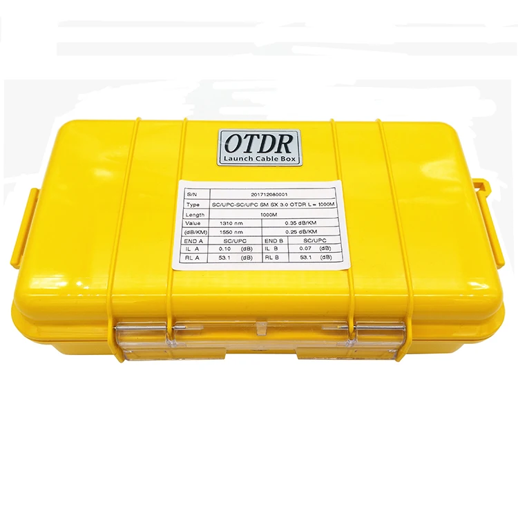 Yellow Color Ftth 1000m Otdr Launch Cable Box Single-mode Test Otdr ...