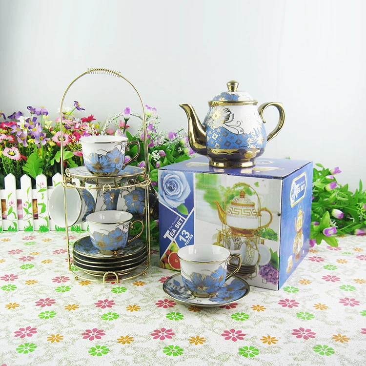 Drinkware Ceramic Teapot Set Bone China Coffee Water Cup And Saucer ...