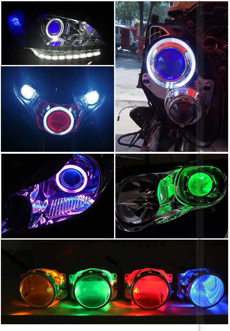 Led Demon Eyes Rgb Color Hid Projector Lens Led Devil Eyes Fit For 2.5 ...