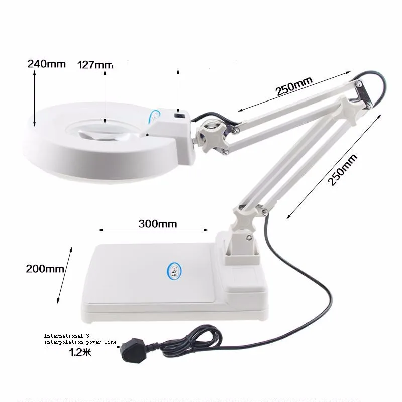 3x,5x,8x,10x Desktop Magnifying Glass With Lamp Power Electronic ...