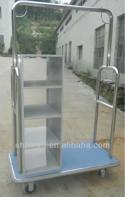 Stainless Steel Hotel Clothes Trolley with Hanger - Durable & Stylish