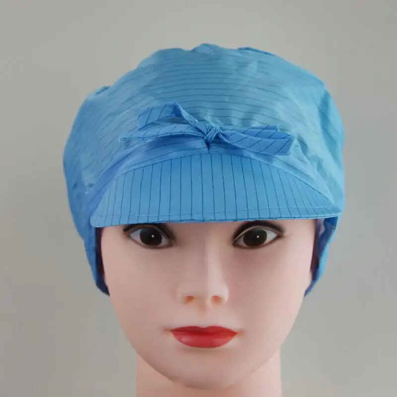 Blue Washable Lint Free 5mm Grid Antistatic Hat Cleanroom Working ESD ...