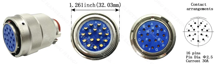 16 Pin Industrial Connector Replace Amphenol Military Connector - Buy ...
