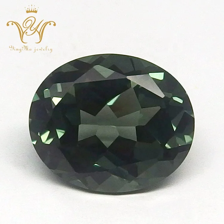 High Quality Oval Cut Synthetic Green Spinel Gemstone - Buy Synthetic ...