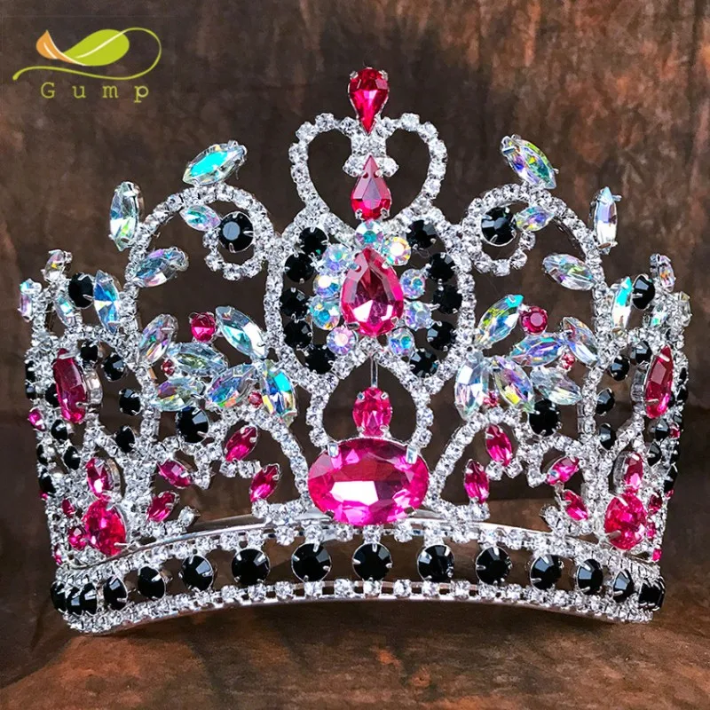 Pageant Customized Pink Crystal Crown Hair Tiaras And Crowns - Buy ...