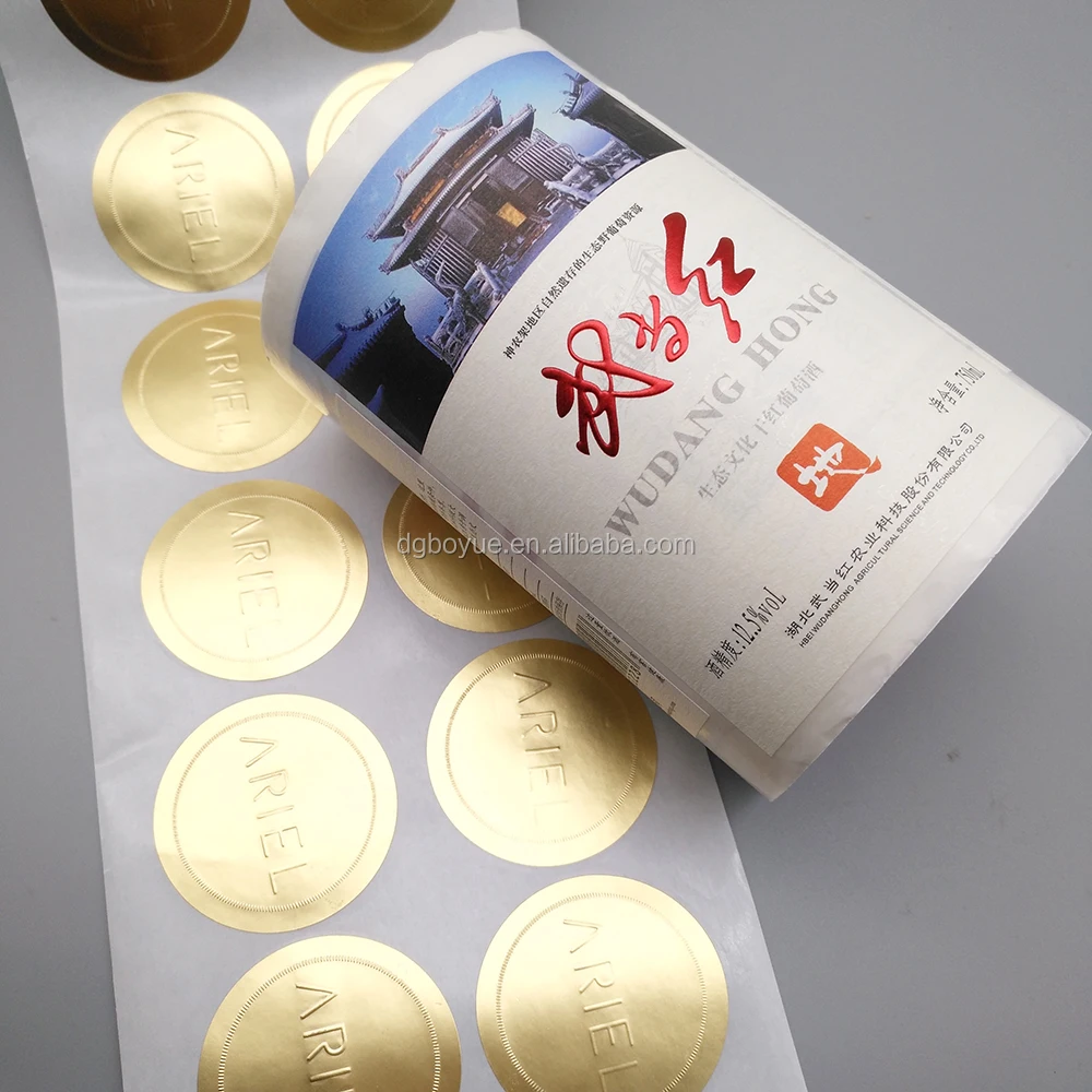 Roll Adhesive Emboss Gold Foil Sticker Silver Foil Paper Vinyl Label ...