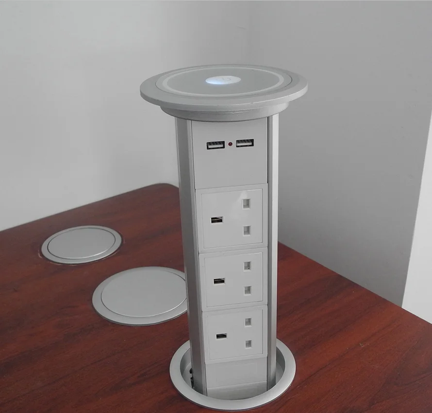 Uk Plug Worktop Electric Motorized Pop Up Socket / Automatic Lifting ...