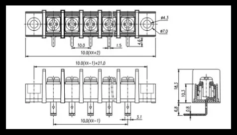 30a Pcb Barrier Terminal Block 10mm Pitch Insulated Terminal Connector ...