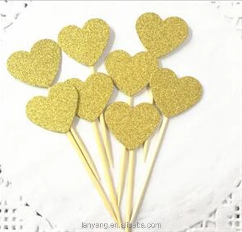 Amor corazón pastel Toppers de Cupcake Topper cumpleaños decoraciones ...