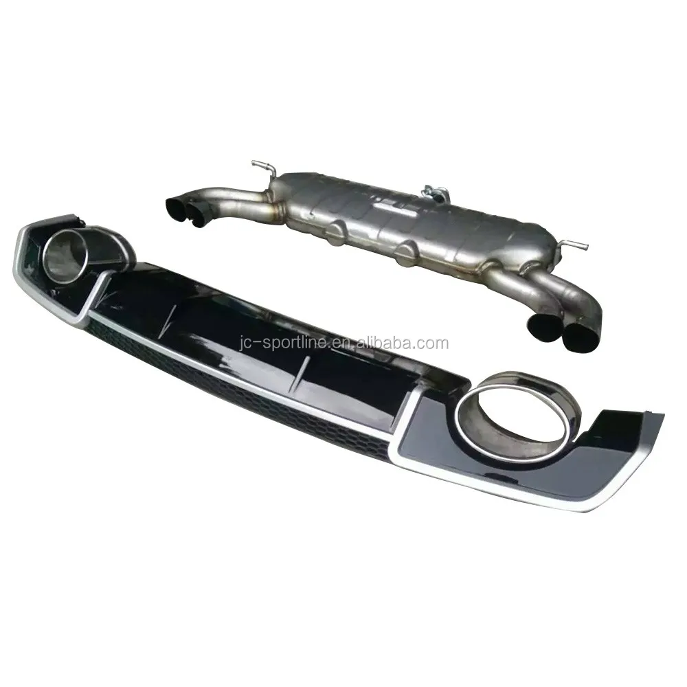 S3 Look Rear Diffuser With Tail Exhaust For Audi A3 8v Sportback 13-16 ...