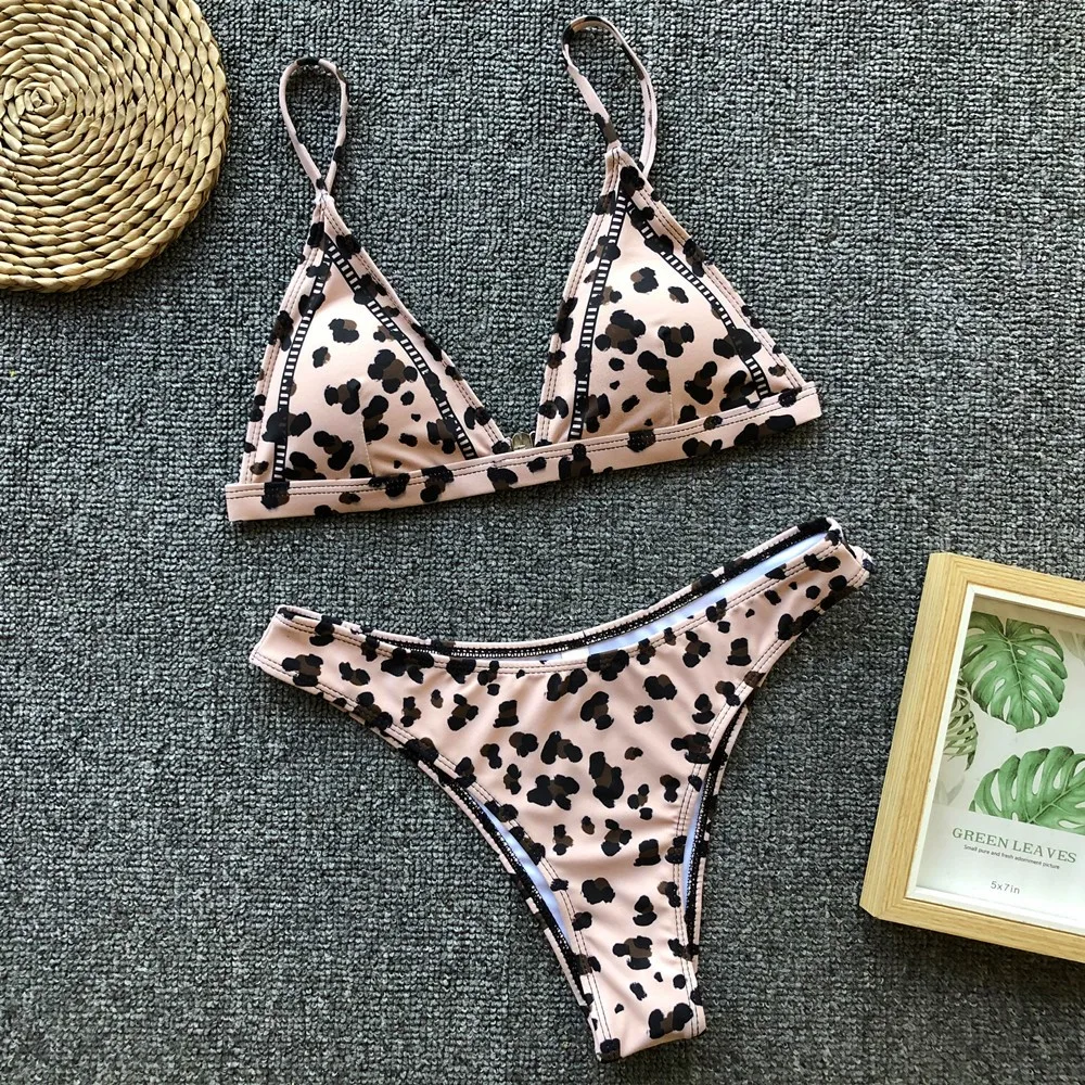 Hot Sale On Amazon Fashion Leopard Print Swimwear Sexy Women Two Piece ...